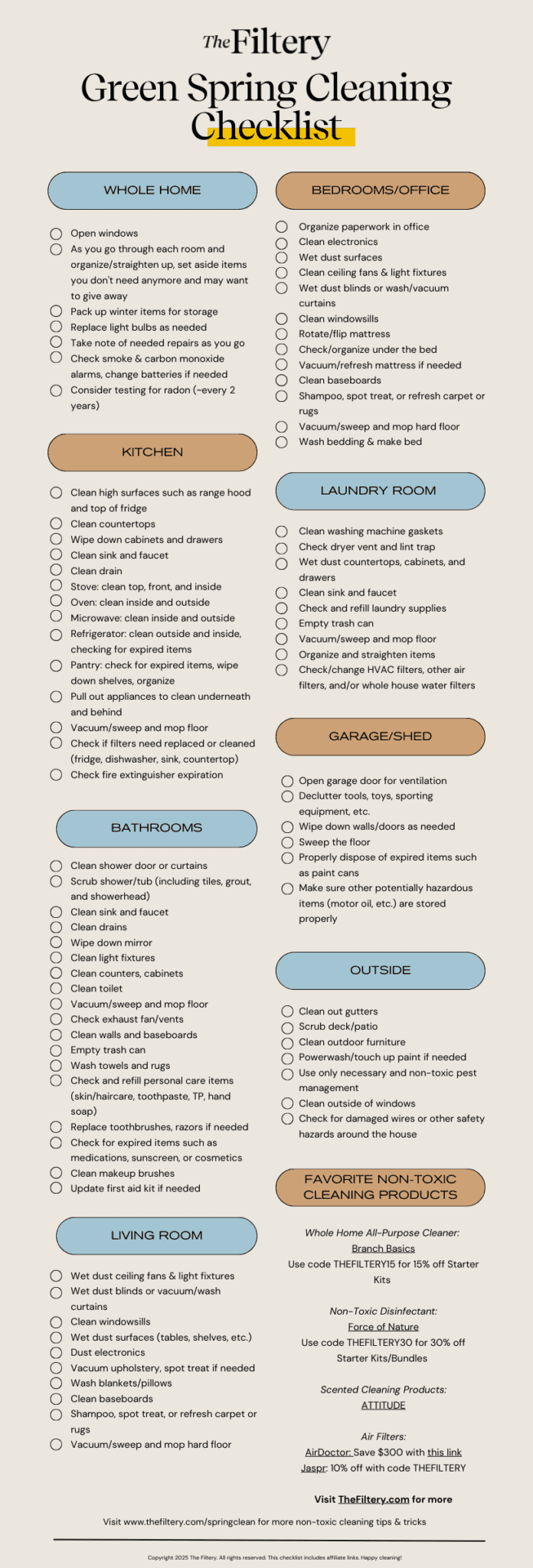 Green Spring Cleaning Checklist for a Non-Toxic Home Refresh